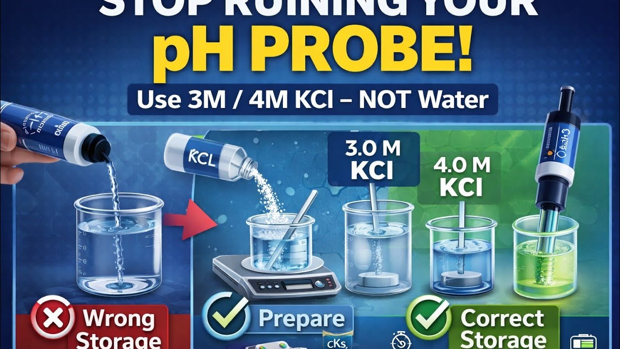 Proper Storage of pH Probes Using KCl | 3M vs 4M Explained | Never Use ...