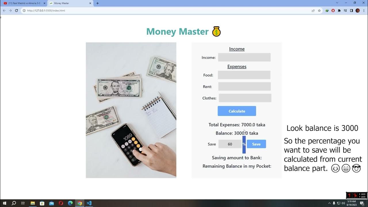 Responsive Money Master|| HTML, Tailwind CSS & Javascript - YouTube