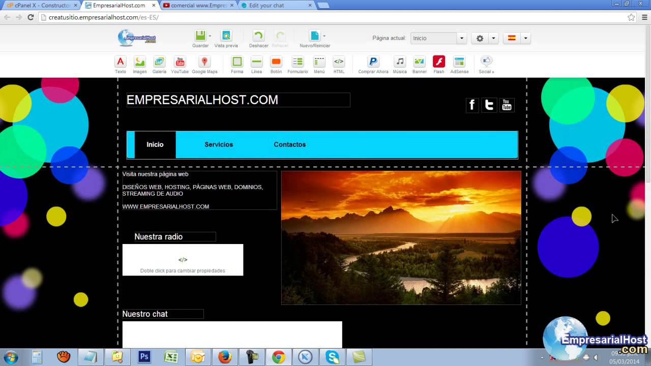 8.- Crea tu propio diseño insertar un chat de xat.com - YouTube