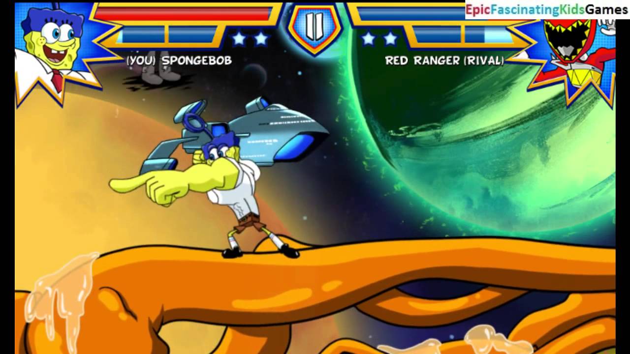 Red Ranger VS SpongeBob SquarePants In A Nickelodeon Superhero Brawl 4 ...