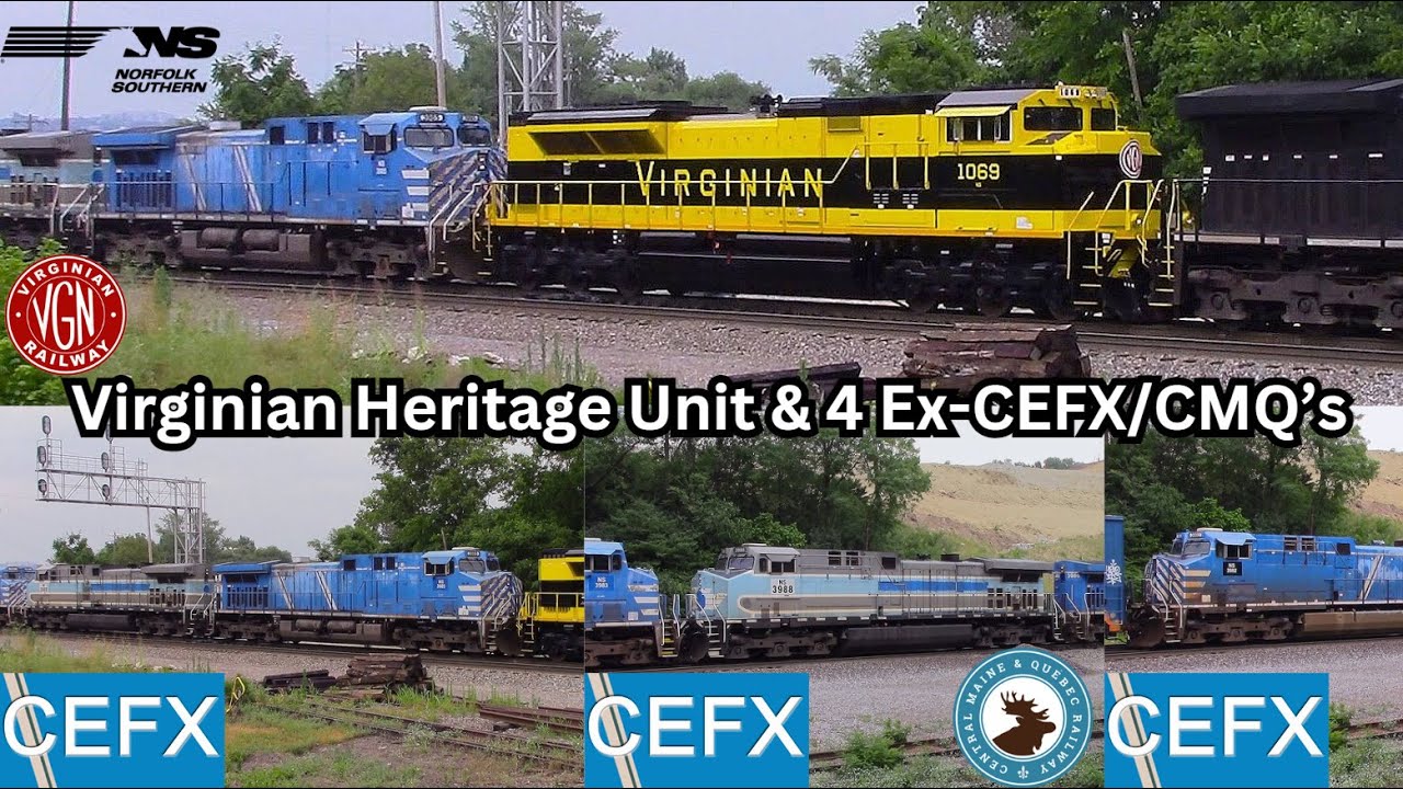 Railfanning in Ludlow & Erlanger KY with VGN Heritage Unit & 4 Ex-CEFX AC44's on NS 171 - YouTube