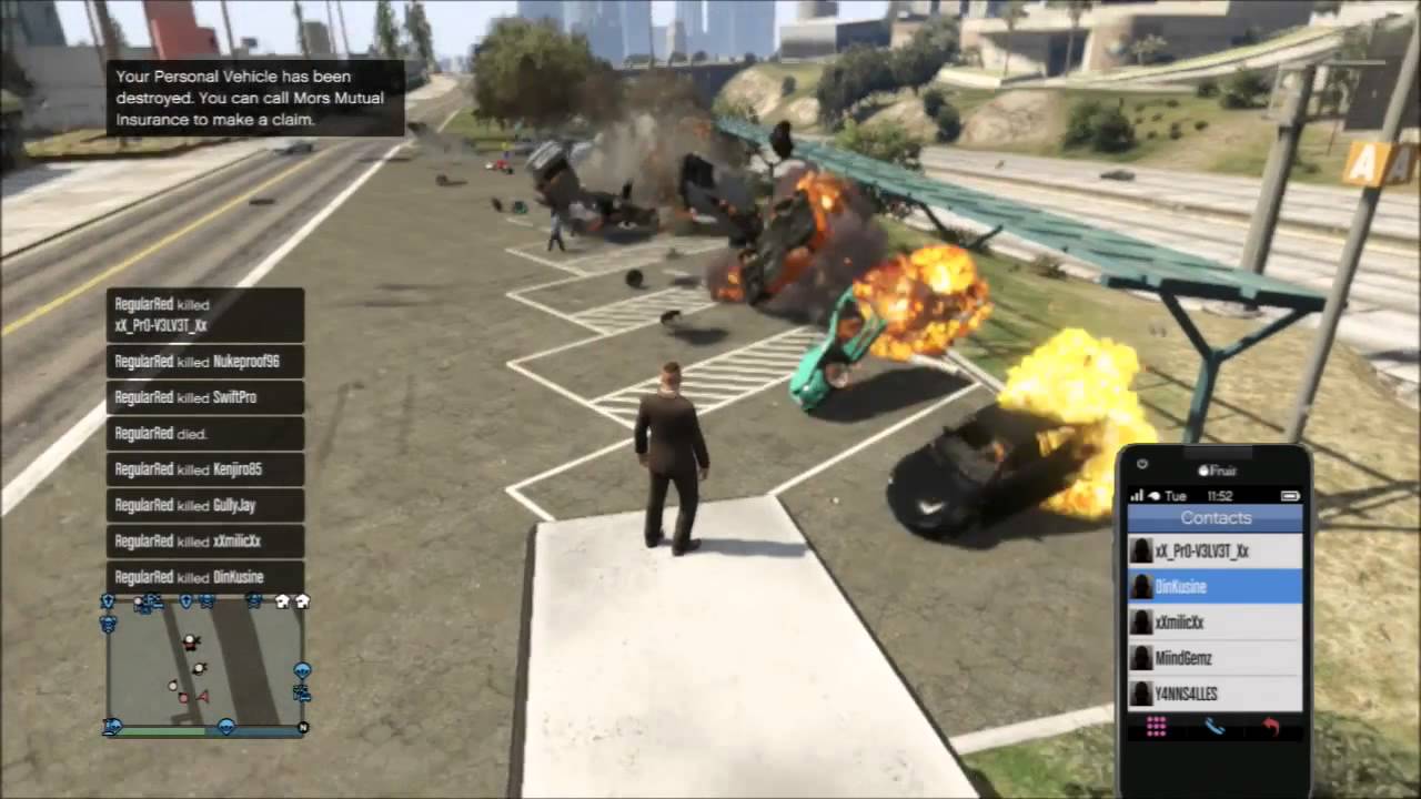 Gta 5 Car Bomb Chain Reaction, Explosions - YouTube