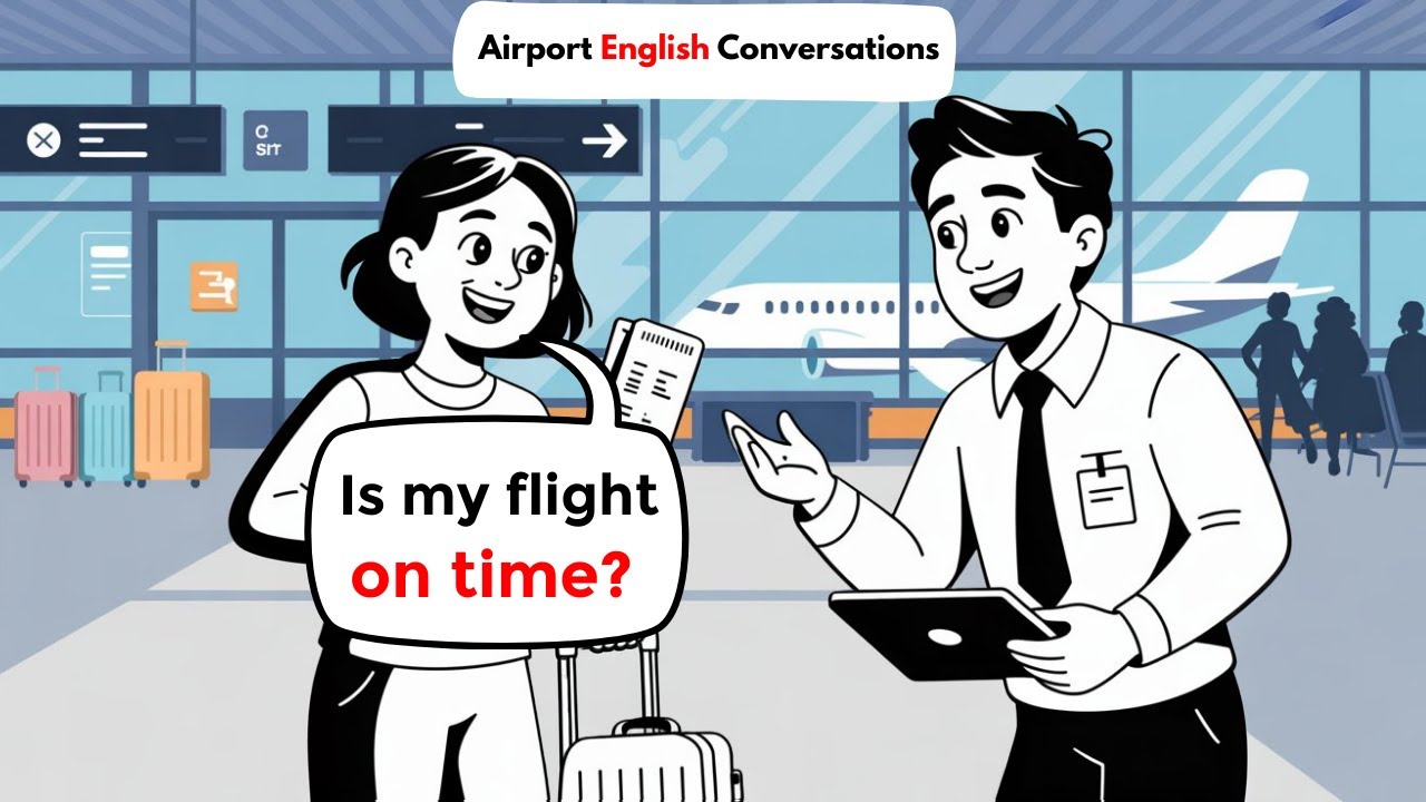 Airport English Conversation | Easy English Speaking Practice for ...