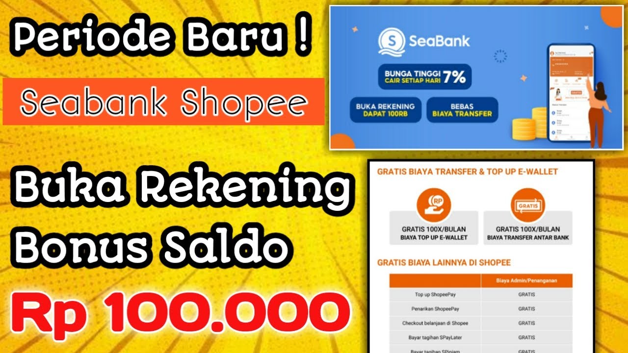 Promo seabank shopee | Buka rekening seabank dapat bonus hingga 100 ...