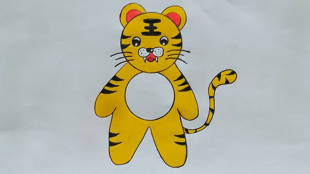 How to draw a cartoon 🐅 tiger || How to draw a tiger easy || Cute ...