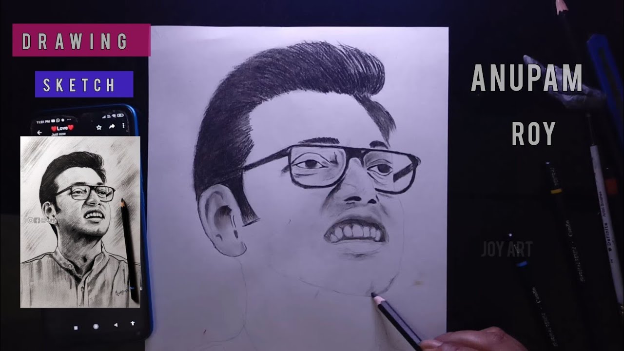 anupam roy drawing sketch #tutorial how to draw anupam roy face # ...