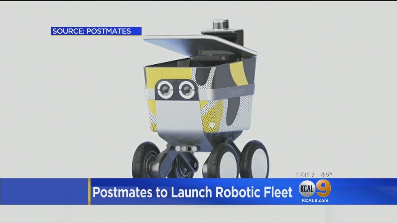 Postmates To Begin Dispatching Delivery Robots In LA - YouTube