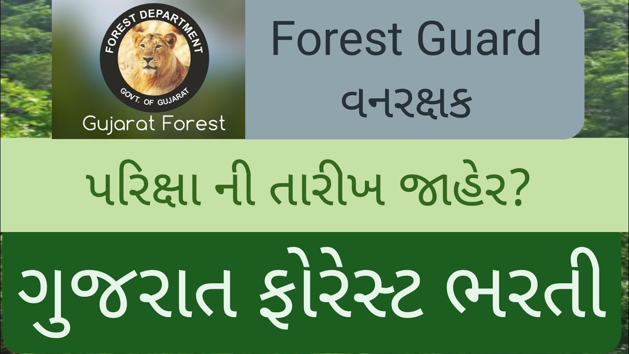 Gujarat forest exam date | ફોરેસ્ટ ભરતી 2023 - YouTube