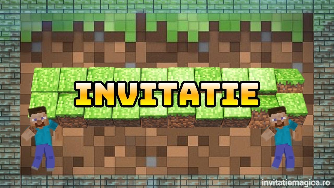 Invitatie video pentru petreceri cu tematica Minecraft cod MC01 - YouTube