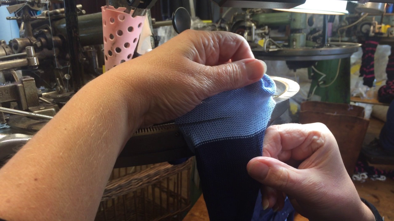 First stage in hand-linking toe seams - YouTube