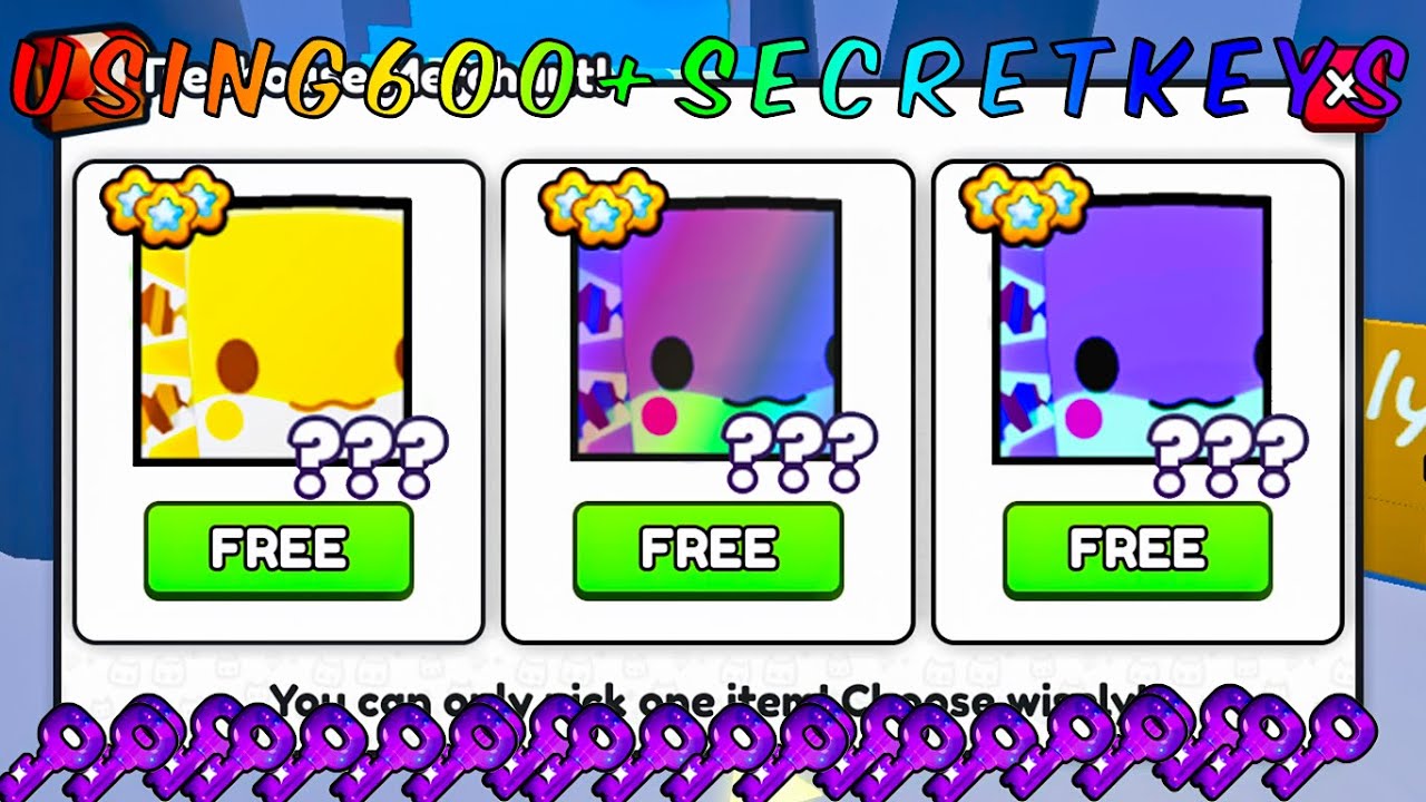 USING 600+ SECRET KEYS TO GET SECRET HUGE LUMI AXOLOT | Pet Simulator ...