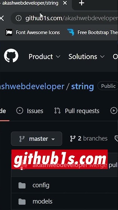 Open github repository in VS Code on browser. - YouTube