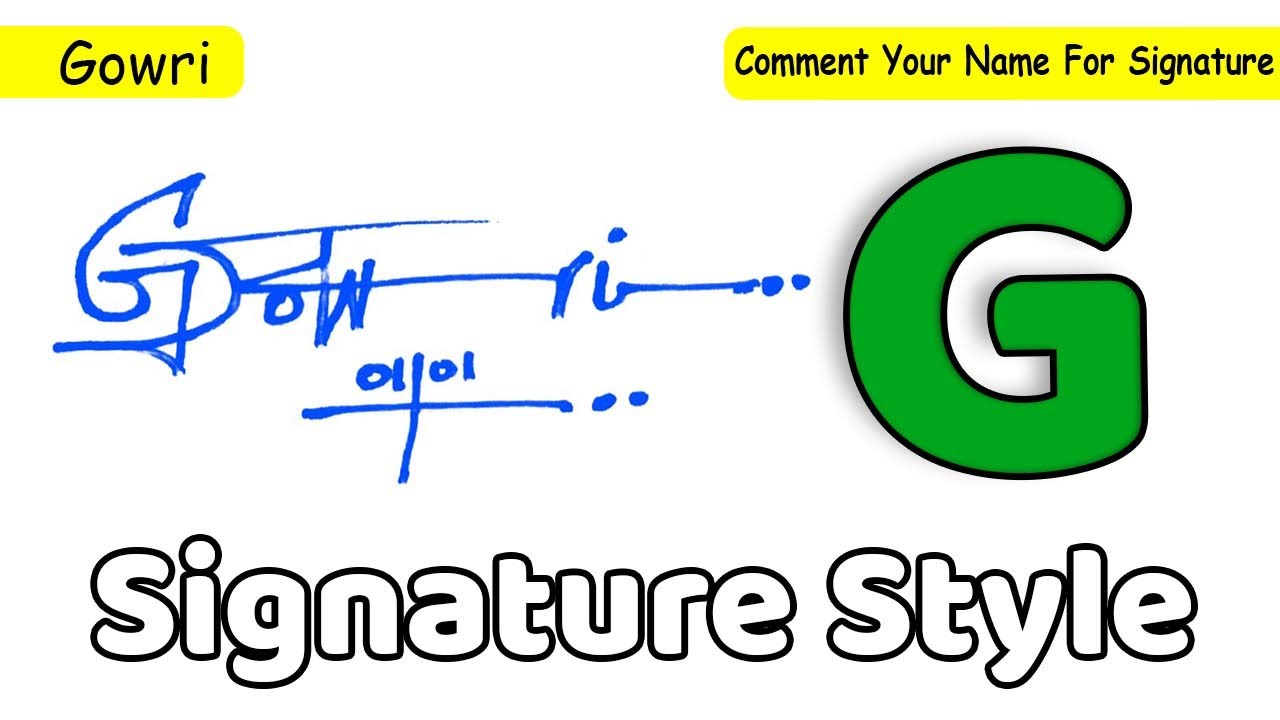 ️ Gowri Name Signature Style Request Done - YouTube