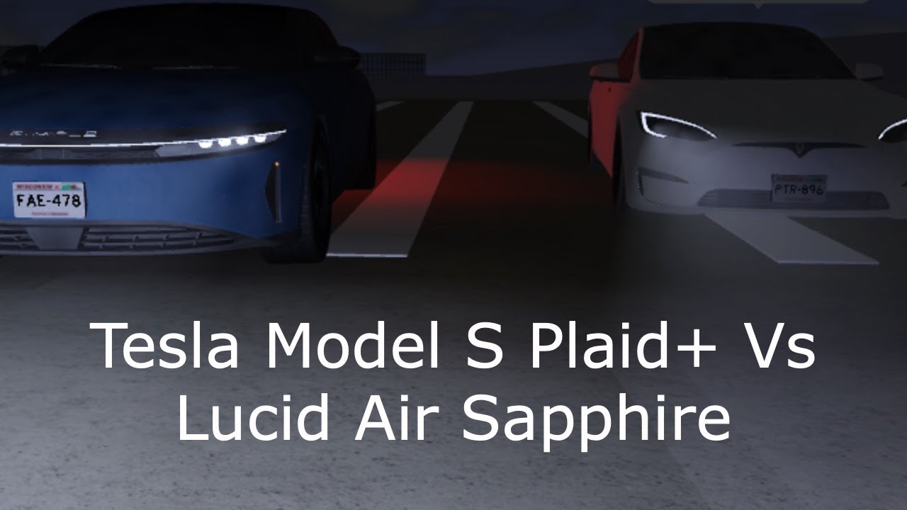 Tesla Model S Plaid+ vs Lucid Air Sapphire - Greenville Roblox - YouTube