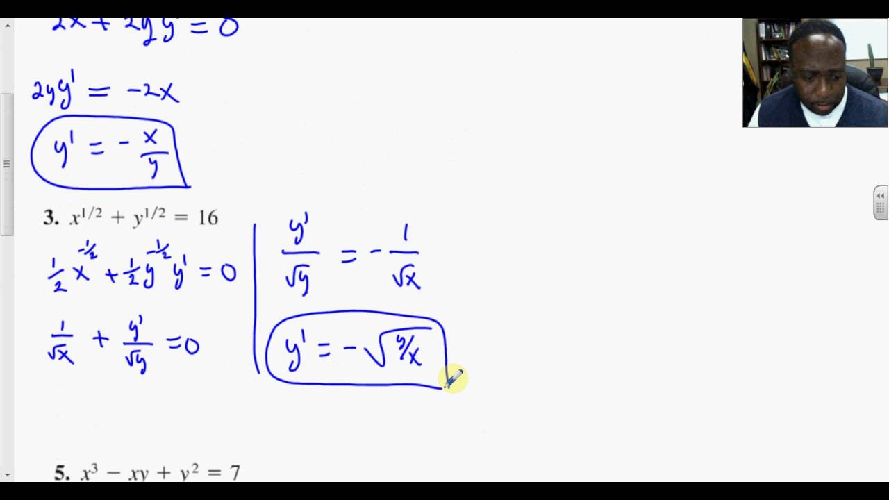 2 5 Implicit Differentiation - YouTube