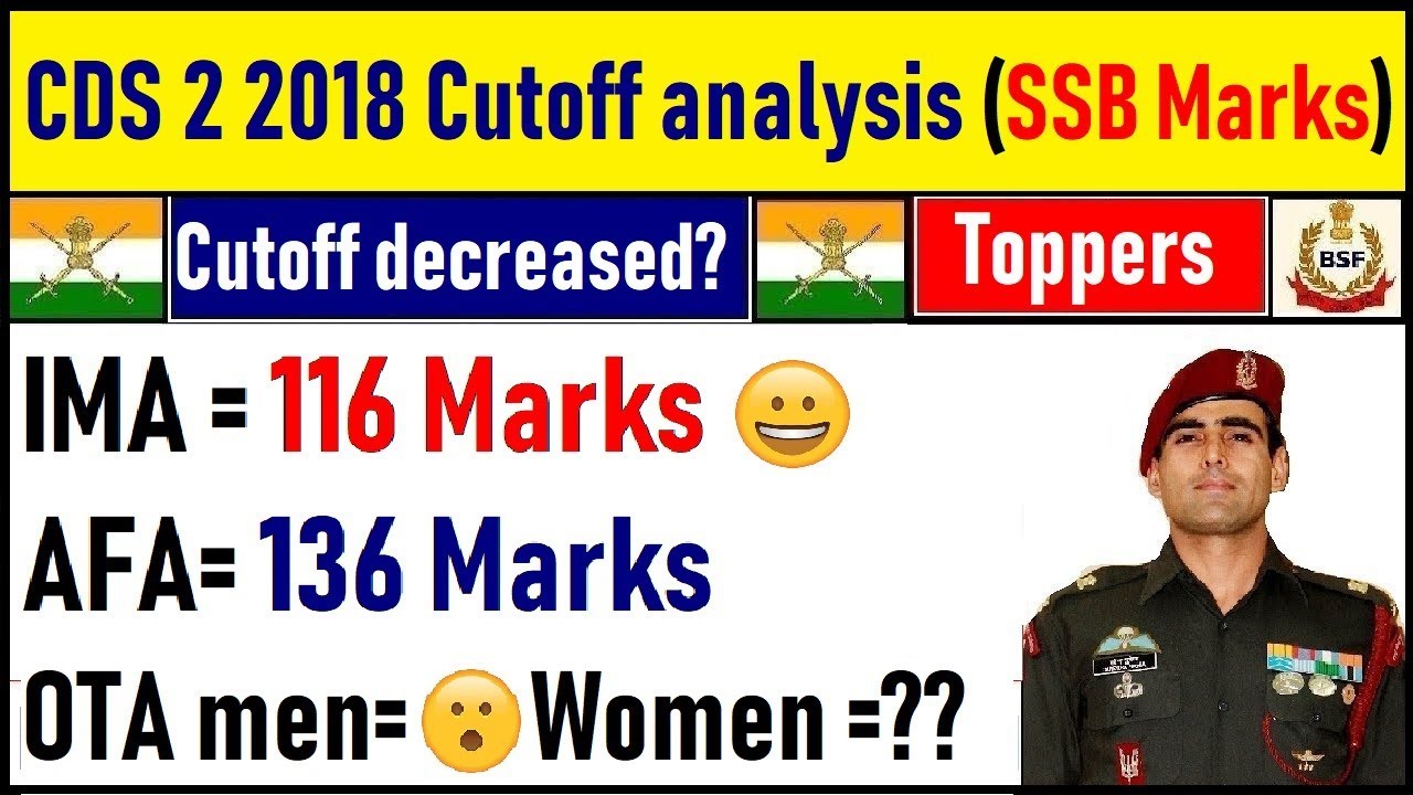CDS exam 2019 cutoff analysis | SSB marks of toppers | 2018 cutoff ...