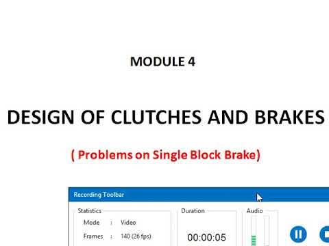 Module 4: Problems on Single Block Brake - YouTube