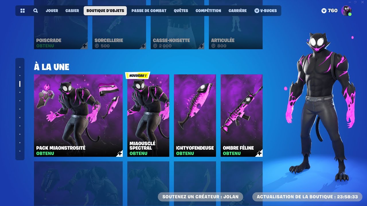 NOUVEAU SKIN MIAOUSCLÉ FORTNITEMARES 👀 - YouTube