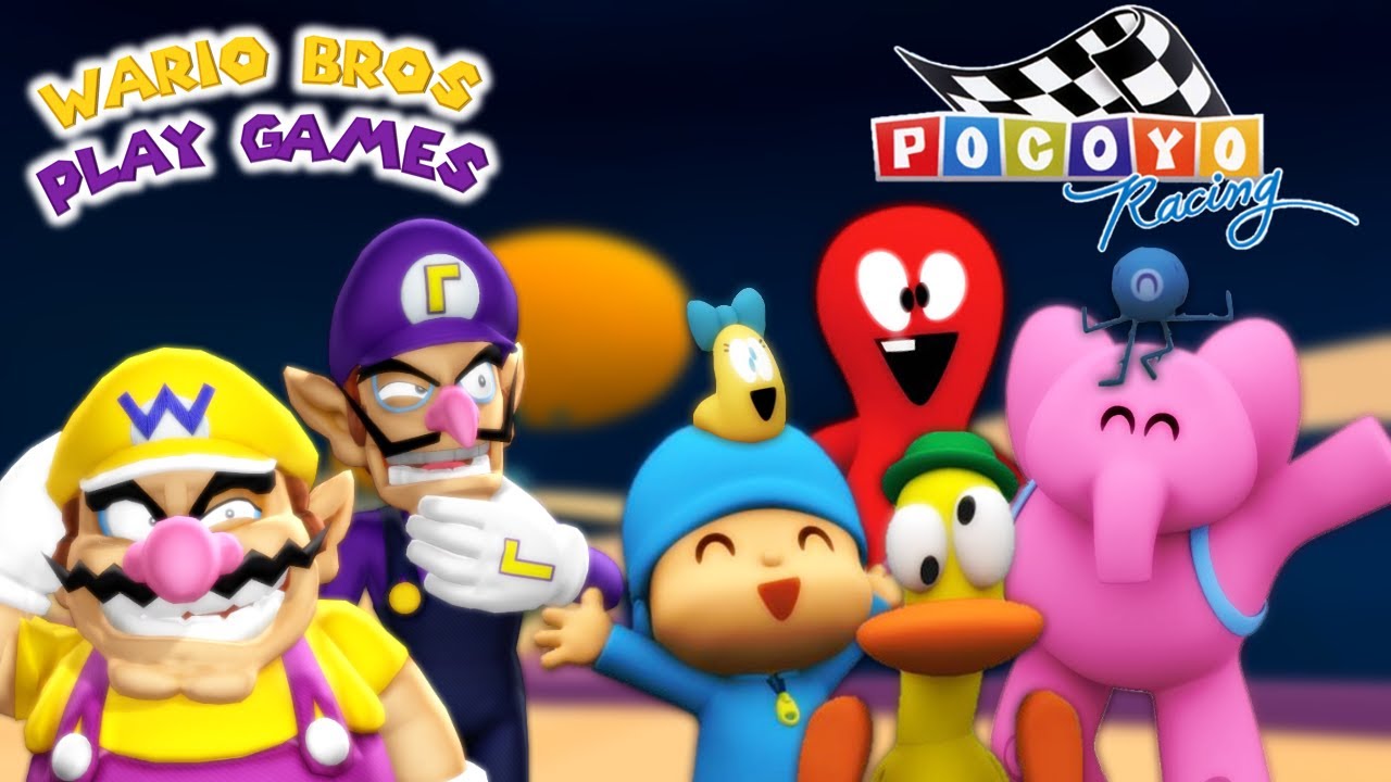 Wario Bros Play Games: Pocoyo Racing (Wii) #2 - YouTube