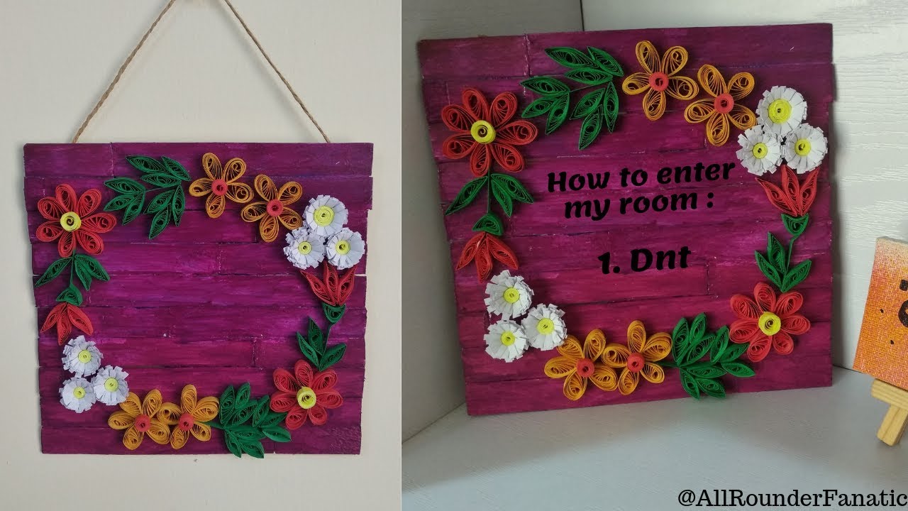 How to make a quilled photo frame / wall decor / door sign - YouTube