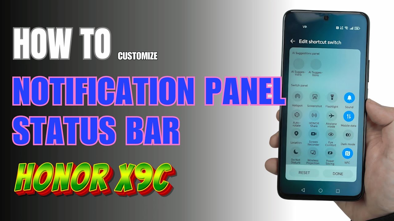 How to Edit Notification Panel Shortcuts | Status bar on HONOR X9c ...