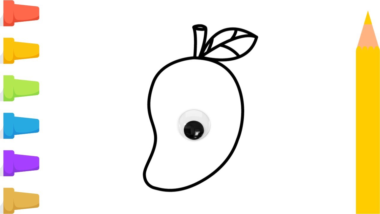 Live Examples Mango Drawing and Colouring | Mango Drawing Step by Step ...