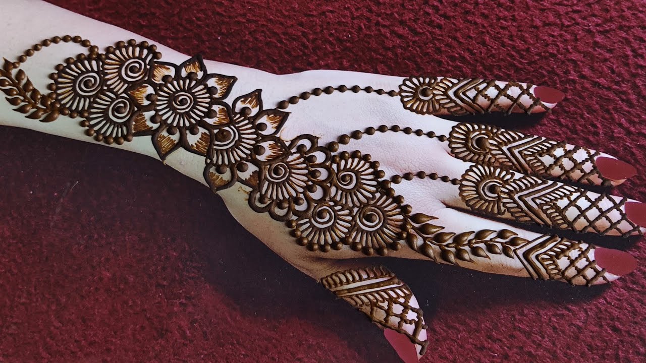 attractive flower full hand Arabic mehndi design|| Phool Patti ...