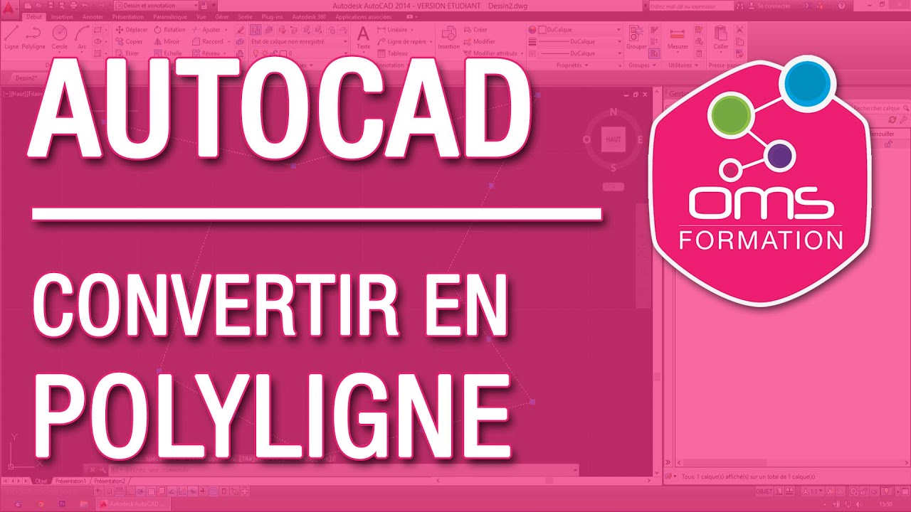 AutoCAD - Convertir en polyligne - YouTube