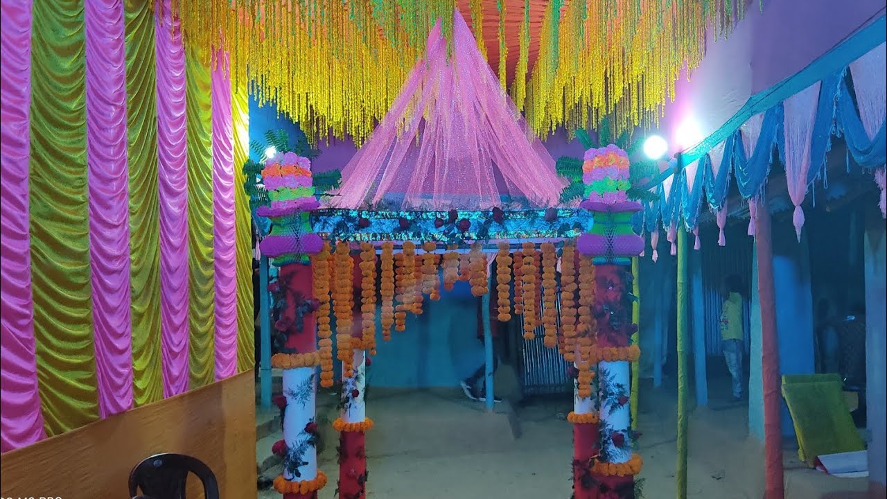 Biyer chyamondob 2021/Wedding stage decoration idea/Sadiki mandab ...