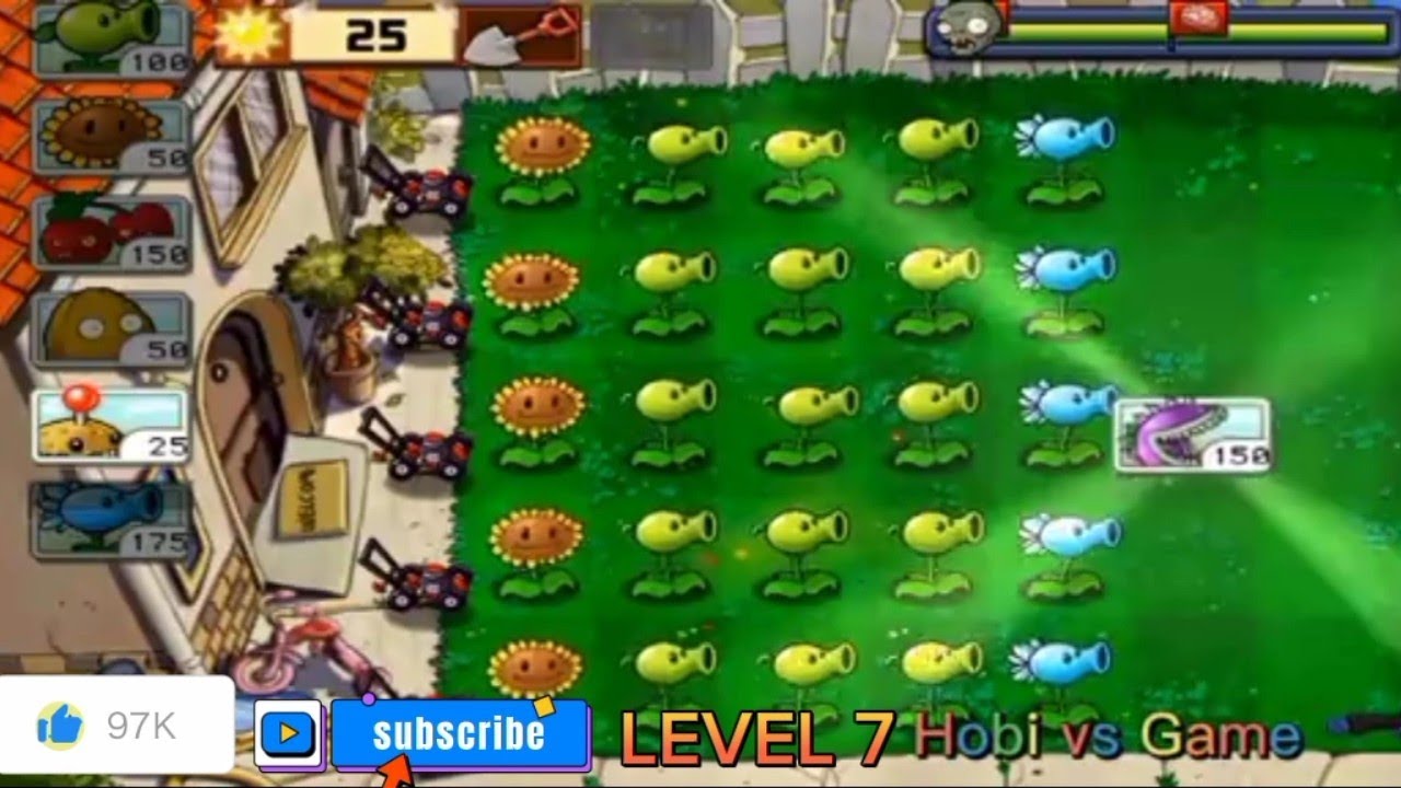 PLANTS VS ZOMBIES LEVEL 7 DI PAGI HARI - YouTube