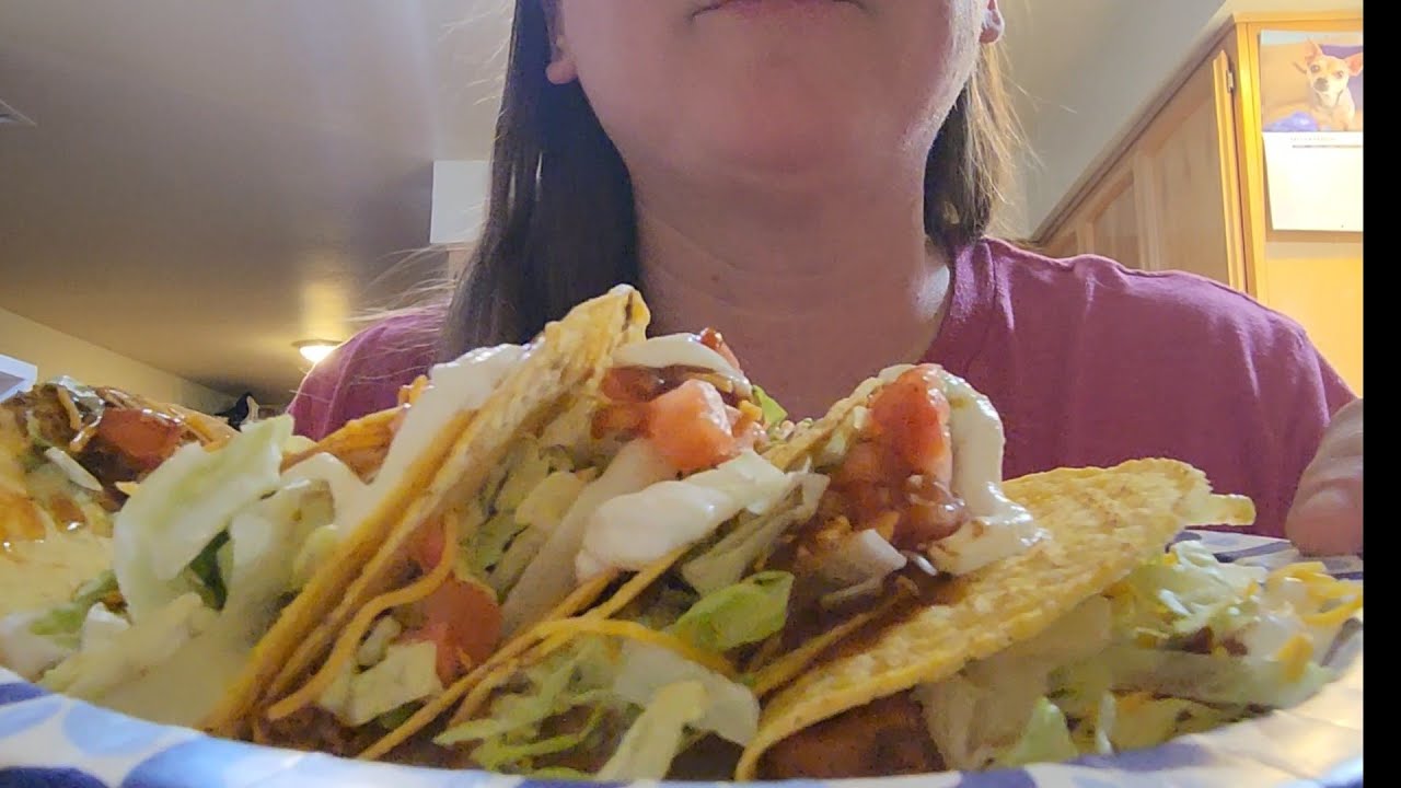 Speed Eating Taco Bell Tacos 4 Ways - Chicken, Beef, Refried & Black ...
