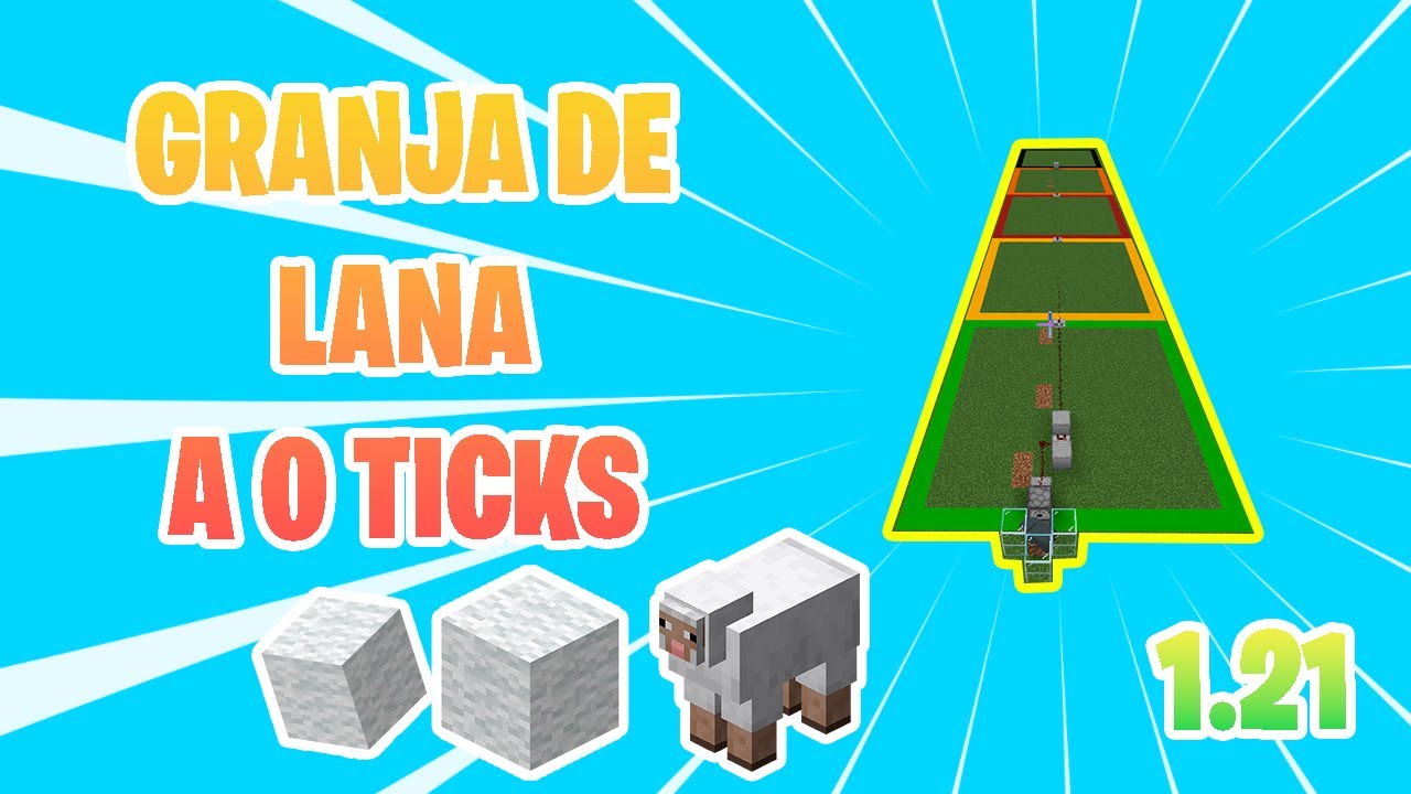 MINECRAFT / GRANJA DE LANA 0 TICKS 1.21 / BEDROCK - YouTube