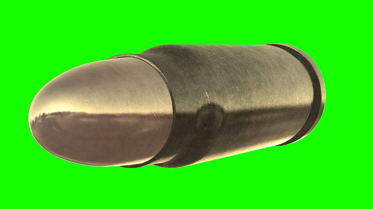 32mm bullet in green screen free stock footage - YouTube