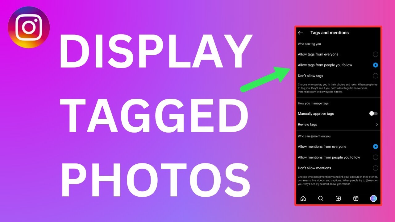 How To Show Tagged Photos On Instagram Profile - YouTube