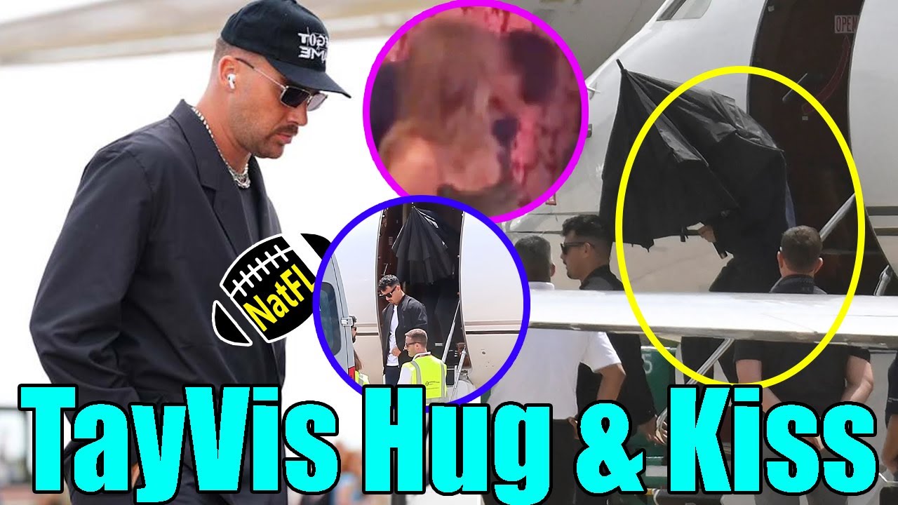 OMG! Travis Kelce runs to Hug & Kiss Taylor Swift after her private jet ...