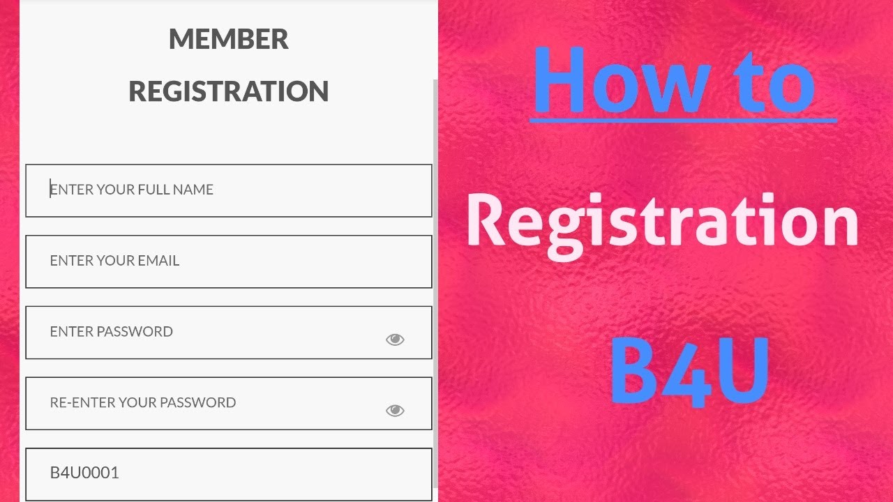 How to register / create Account on B4U Global - YouTube