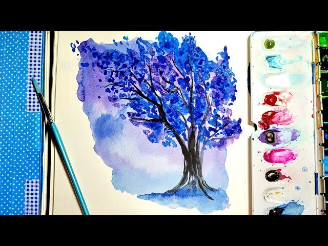 Abstract Watercolor Tree