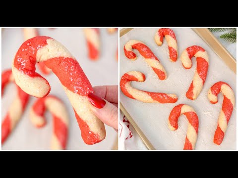 Candy Cane Shaped Sugar Cookies - YouTube