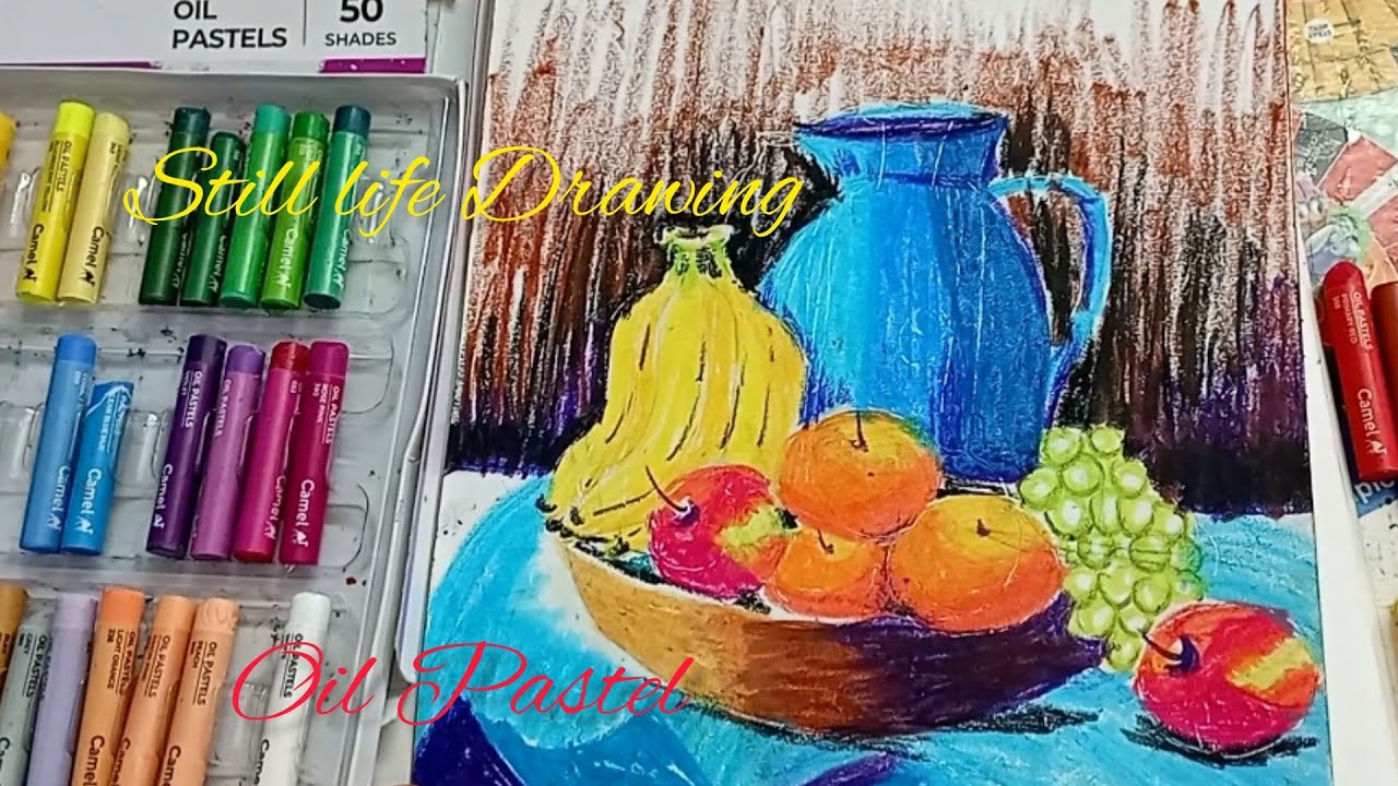 Still life Drawing with Oil Pastel for beginners step by step। Oil ...