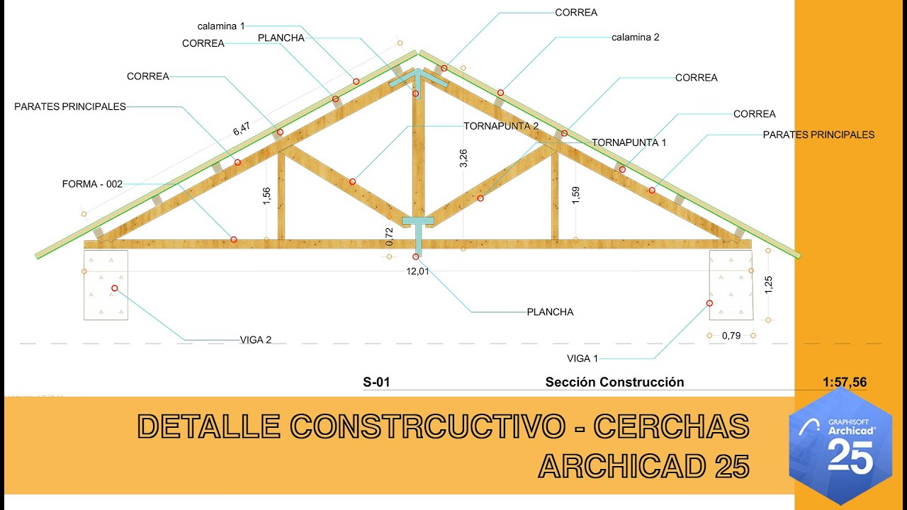 DETALLE CONSTRUCTIVO - CREACION DE CERCHAS - TRUSS MAKER - ARCHICAD 25 ...