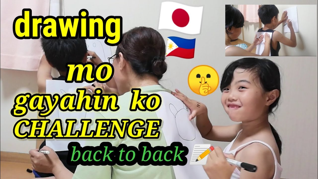 DRAWING CHALLENGE.BACK TO BACK DRAWING.hindi ko magaya.😅🤣 - YouTube