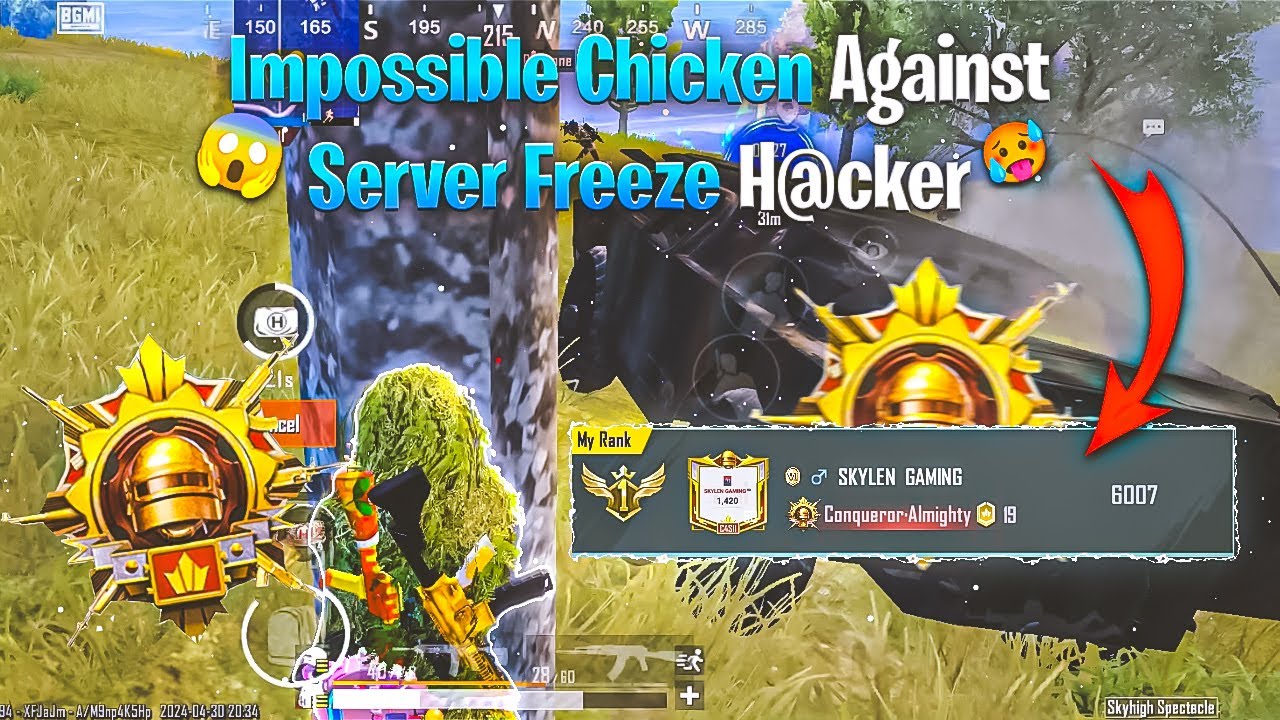 OMG !! 😱 IMPOSSIBLE CHICKEN DINNER AGAINST SERVER FREEZE H@CKER | RANK PUSH TIPS & TRICKS C6S16 ...