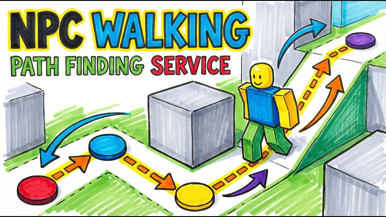 NPC Walking using Path Finding Service - YouTube
