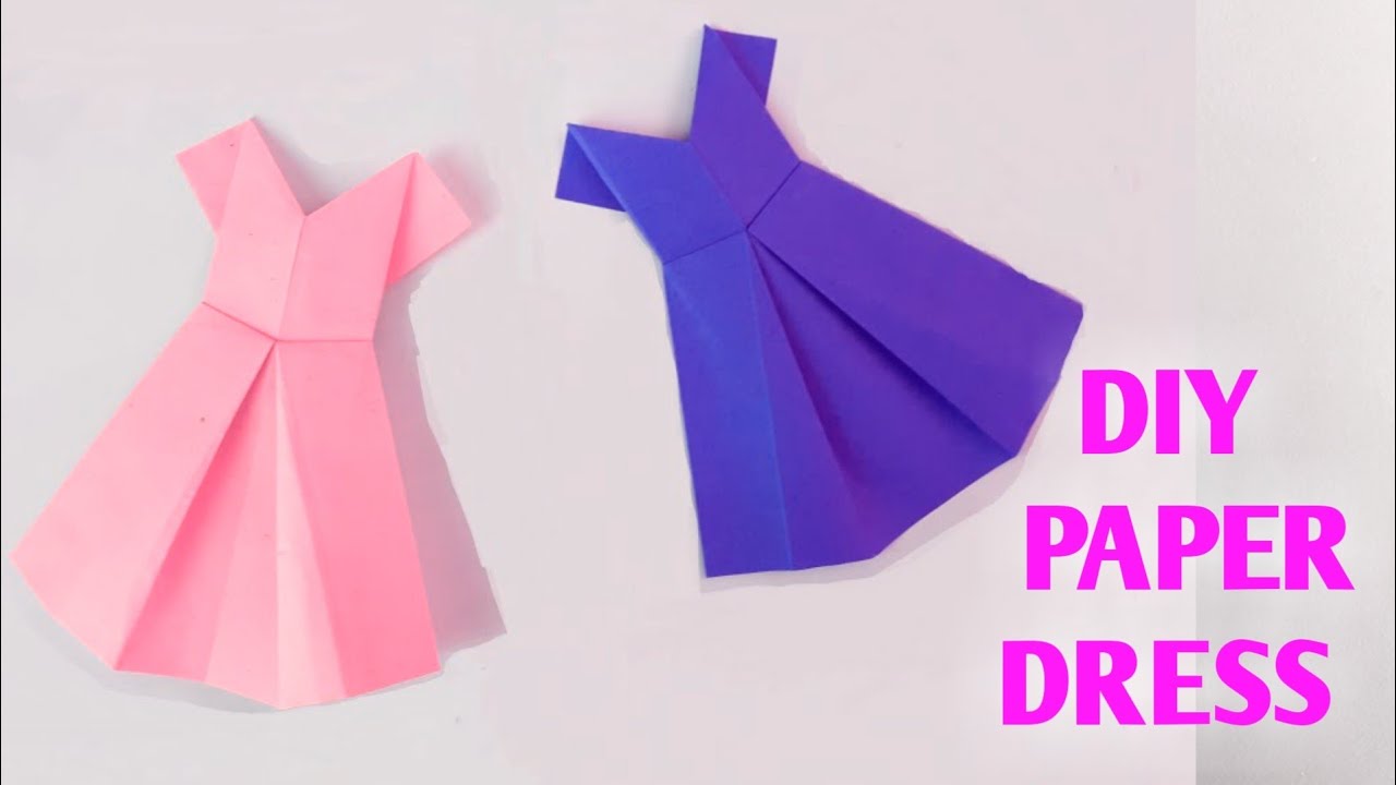 Paper dress l How to make paper dress l Origami paper dress l Paper ...