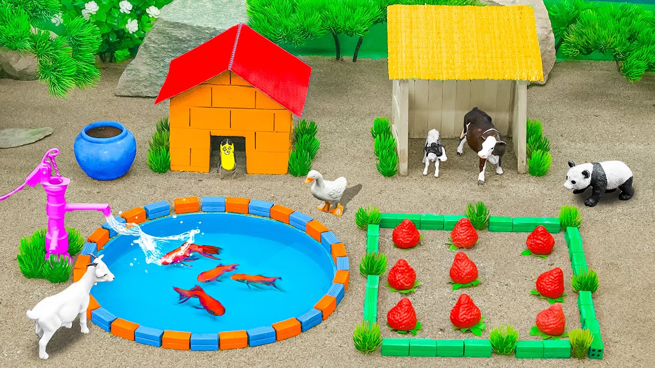 Instructions for making a farm for cows and tractors | Panda-shaped ...