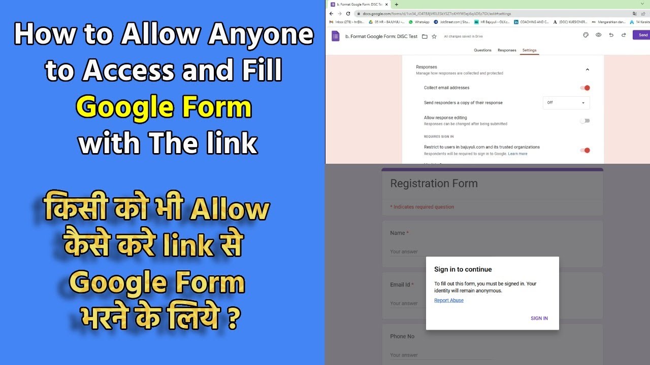 How to Allow Anyone to Access and Fill Google Form With the Link? - YouTube