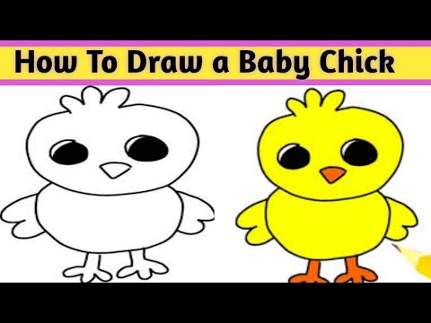 Baby Chick Drawing||Easy and Step by Step Drawing of Baby Chick - YouTube