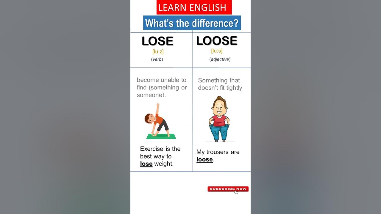 Lose vs Loose | Difference between Lose and Loose | Learn English ...