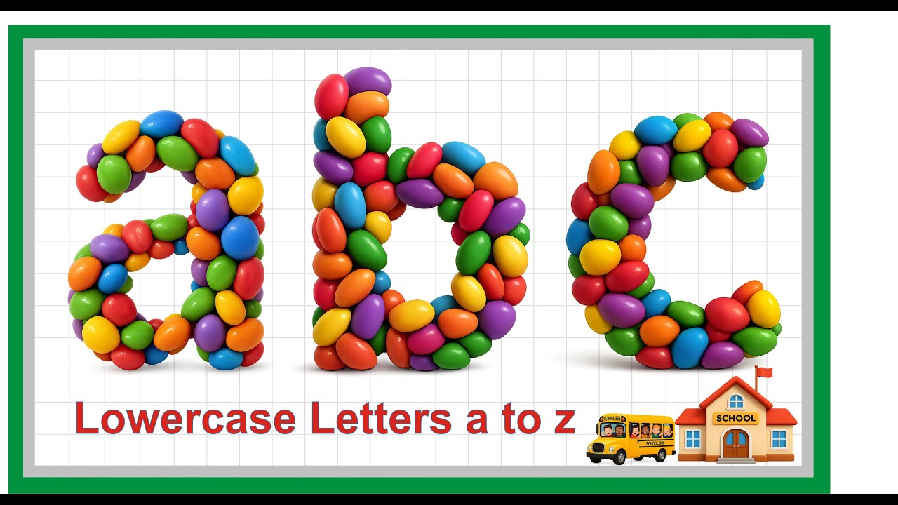 Candy Alphabet – Lowercase Letters a to z | ABC Phonics World - YouTube