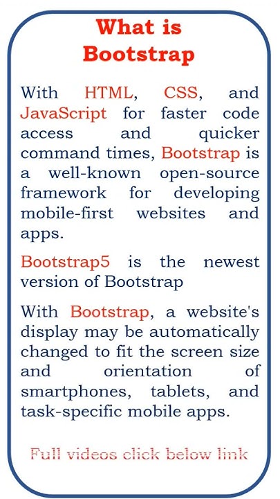 what is bootstrap @ensolutions5210 #coding #java #jscript #class #css #css3 #bootstrap - YouTube